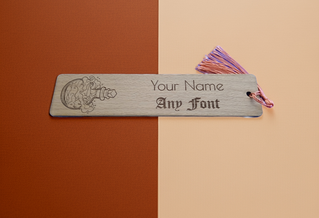 Customise your own bookmark, Steamed Beech Wood, Any font and Any Text ...