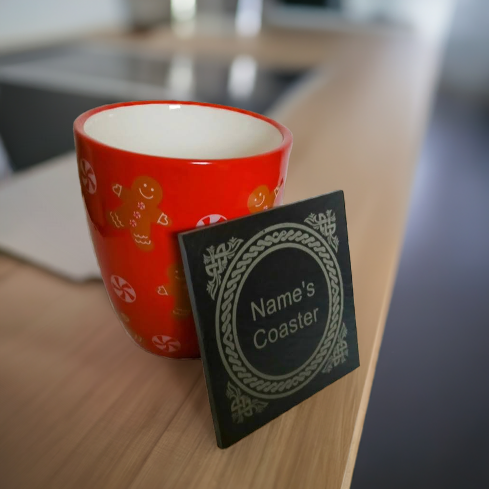 Personalised Coasters - Name on Coaster. Square or Round. 10cm, with B ...