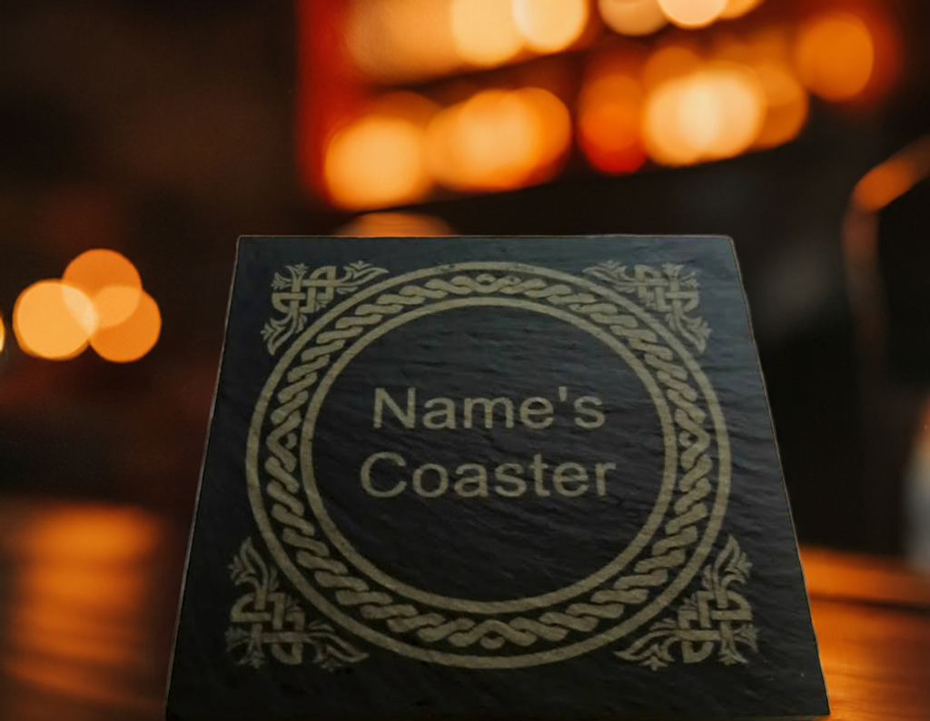 Personalised Coasters - Name on Coaster. Square or Round. 10cm, with B ...